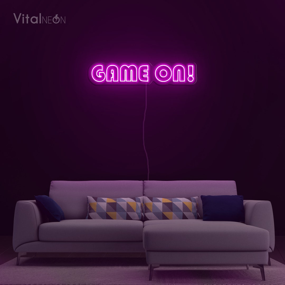 Game On Neon Sign, Neon Light for Gamer Room Wall Decor, Game Area Neon ...