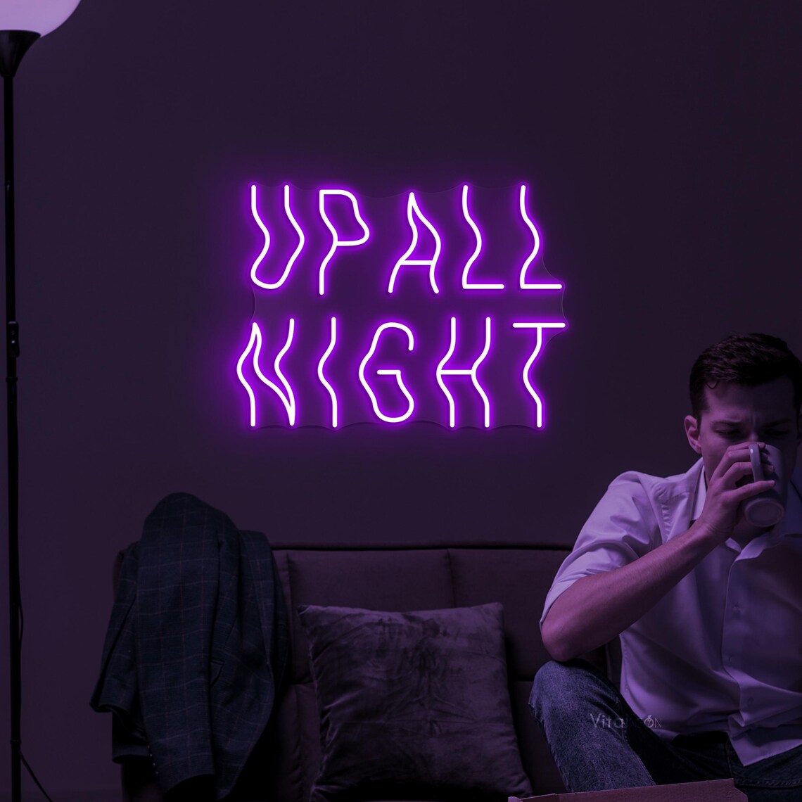 Up All Night Neon Sign LED Light Party Wall Decor Gamer Room Sleepyhead ...