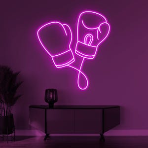 Boxing Gloves Neon Sign, Boxing Gloves LED Light, Gym Wall Decor, Game ...