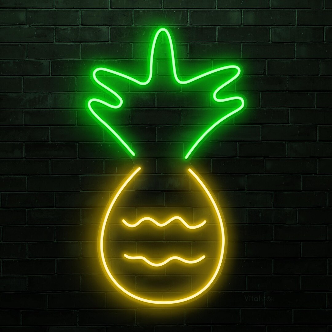 Pineapple Neon Sign, Pineapple LED Light, Beach House Wall Decor, Fruit ...