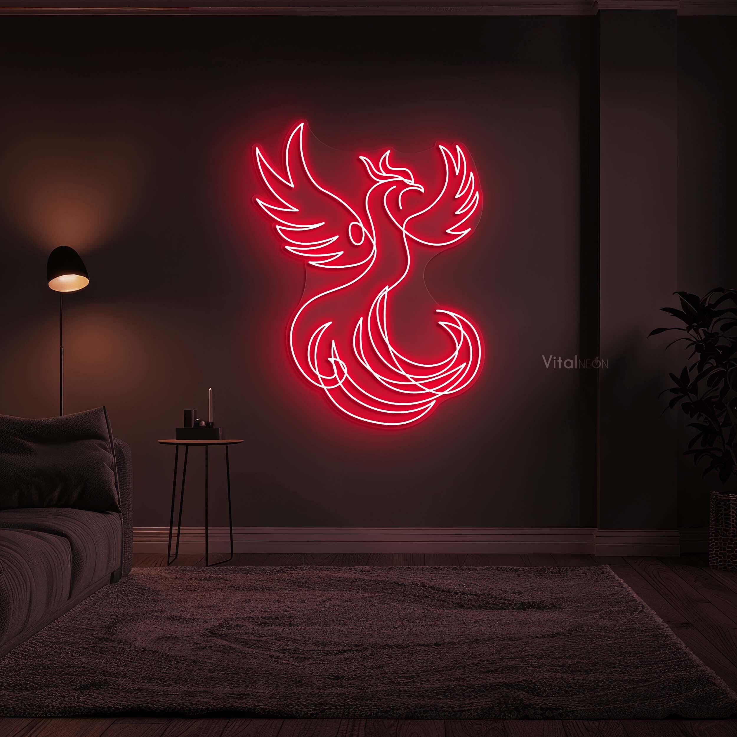 Phoenix Neon Sign, Tribal Firebird LED Wall Art - Etsy