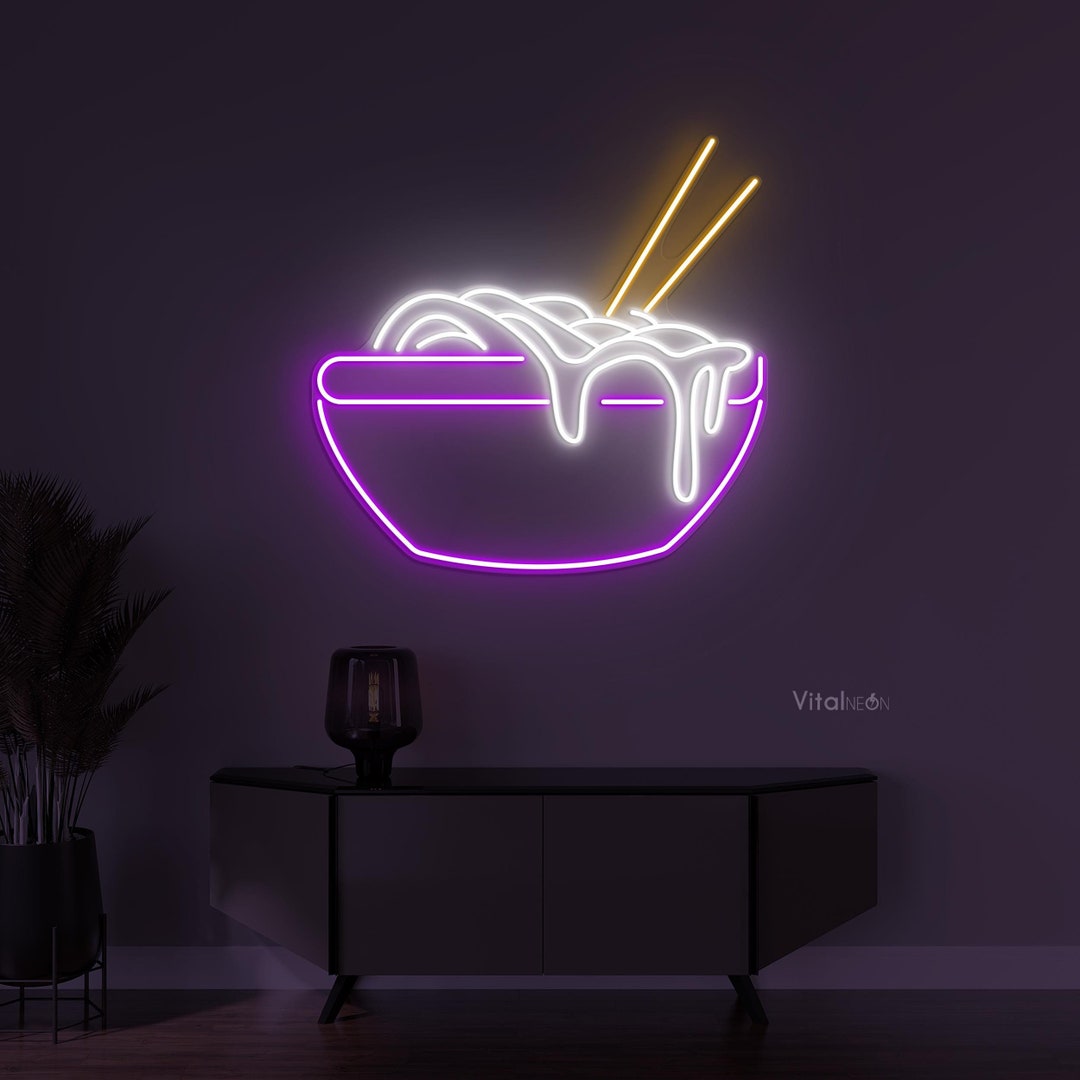Noodle Bowl Neon Sign, Noodle Bowl LED Light, Ramen Wall Decor, Asian ...
