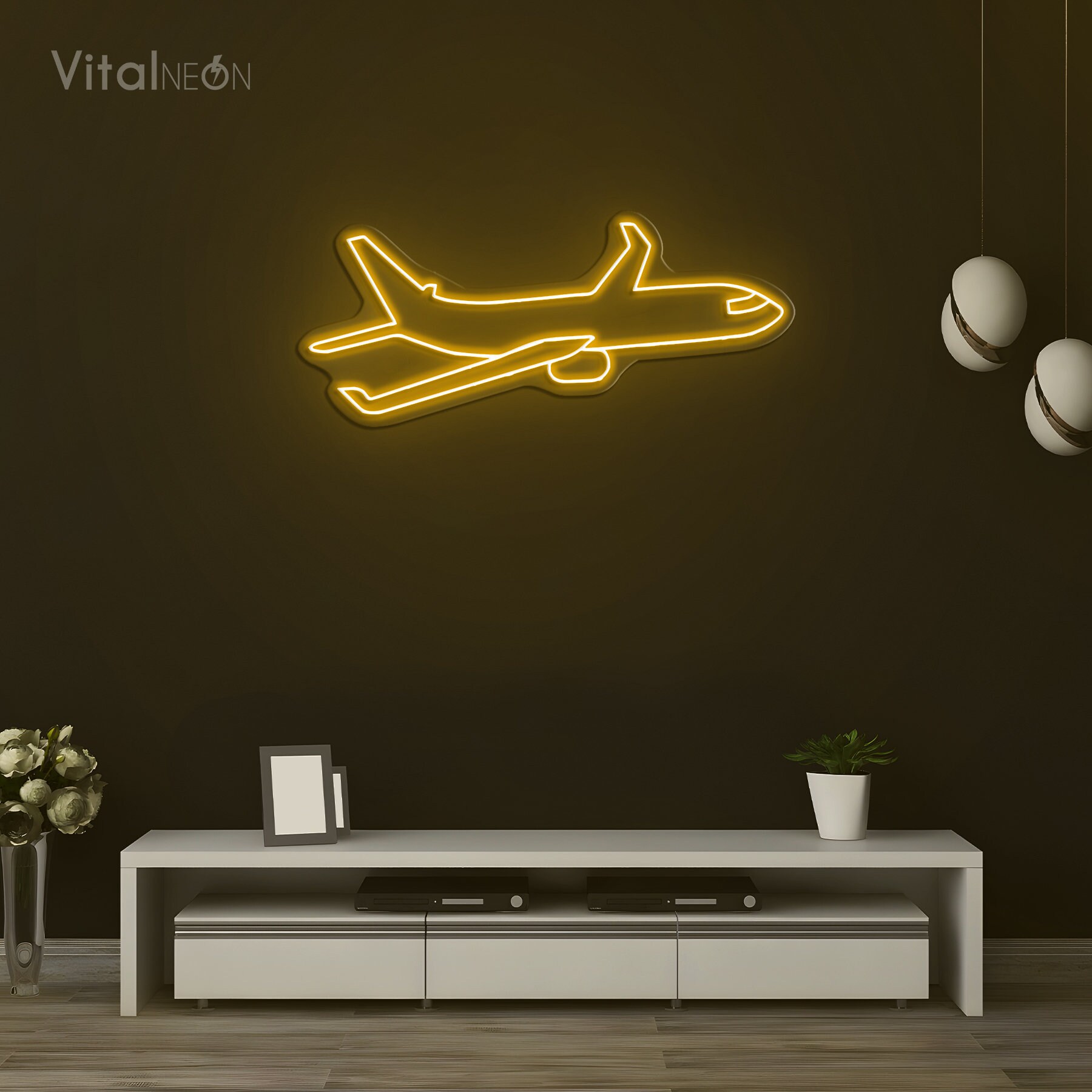 Airplane Neon Sign Custom Aviation Decor Personalized Pilot Gift Unique ...