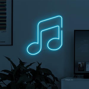 Music Note Neon Sign, Music Note LED Light, Musical Symbol Wall Art ...