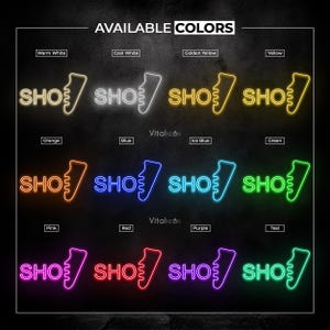 Sho Neon Sign, Shoe LED Light, Shoes Wall Decor, Shoes Shop Wall Art ...
