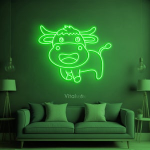 Cow Neon Sign, Cow Neon Light, Cow Wall Art Sign for Animal Lovers ...