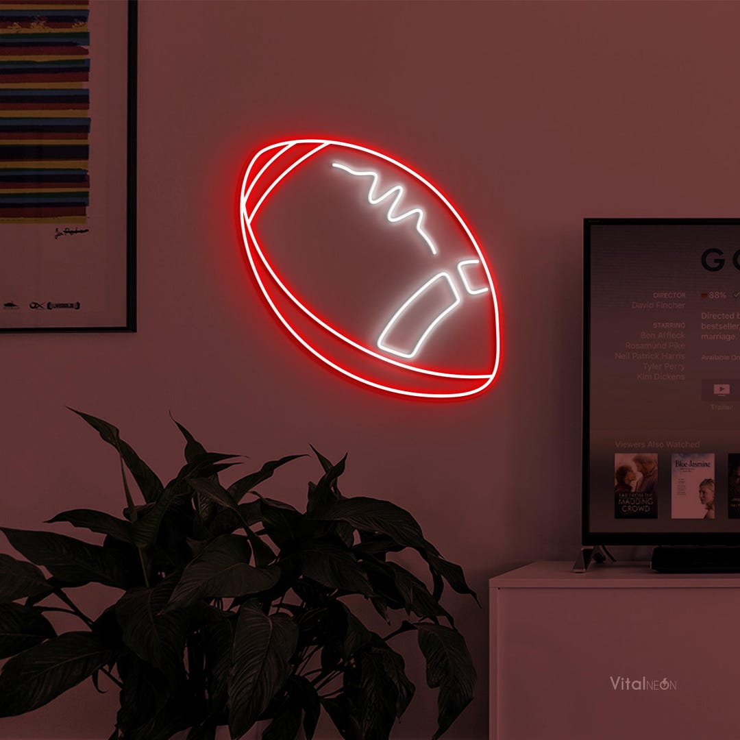 Football Neon Sign, Football LED Light, American Football Wall Decor ...