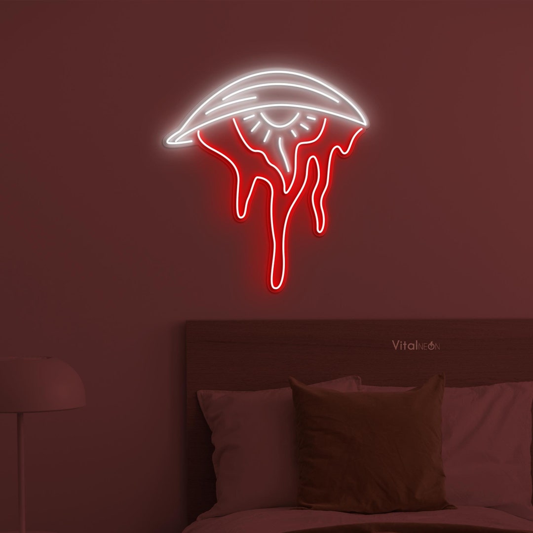 Crying Eye Neon Sign, Crying Eye LED Light, Eye Neon Wall Art, Horror ...