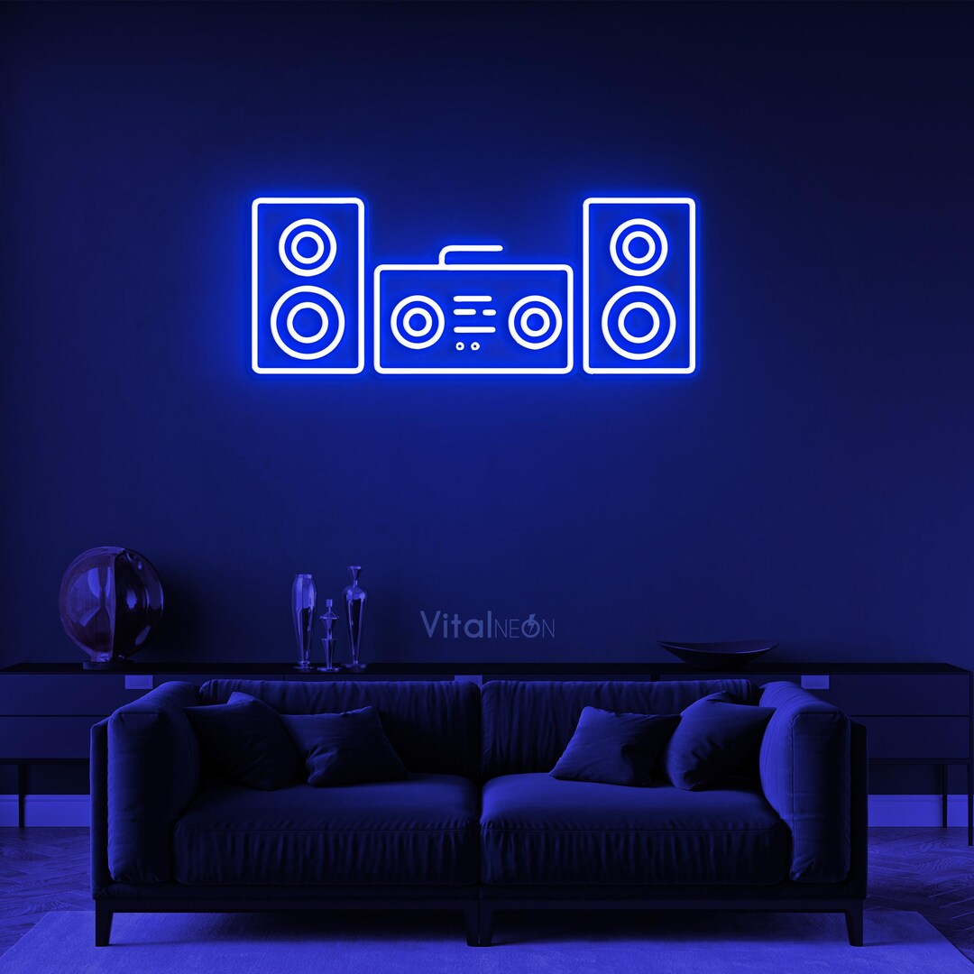 Music Player Neon Sign, Stereo LED Light, Music Player Neon Art, Music ...