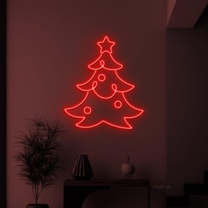 Christmas Tree Neon Sign, Christmas Tree LED Light, Xmas Tree Wall Art ...