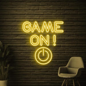 Game on Neon Sign, Game on LED Light, Boys Room Wall Decor, Game Room ...