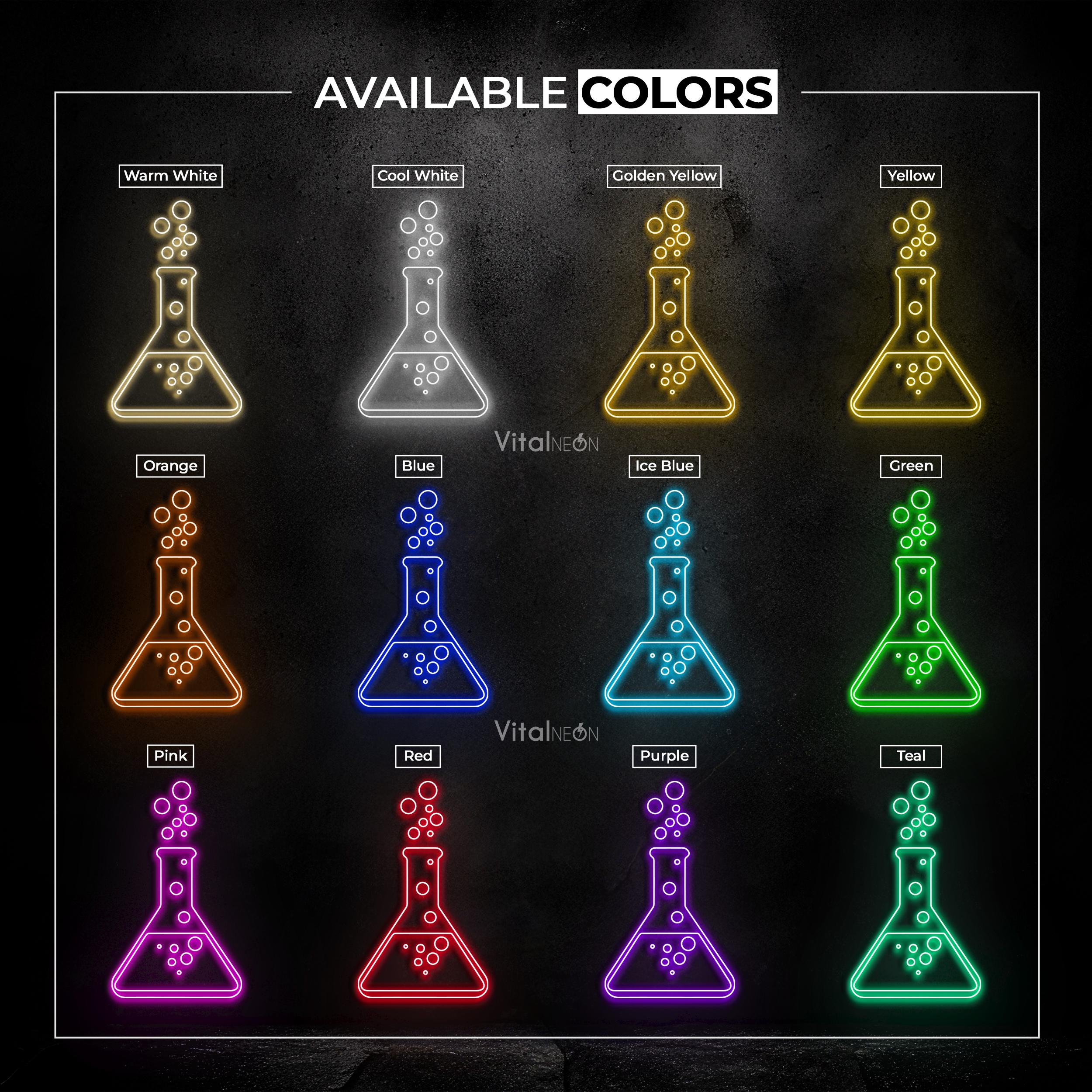 Flask Beaker LED Neon Sign, Chemistry Science Lab School College ...