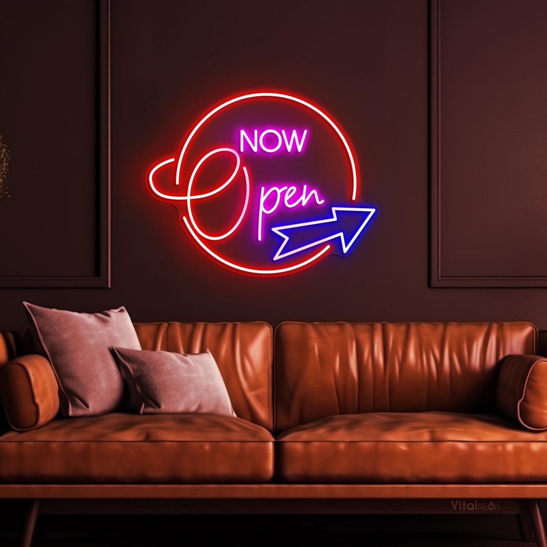 Now Open Neon Sign, Now Open LED Light, Open Wall Decor, Club, Bar Pub ...