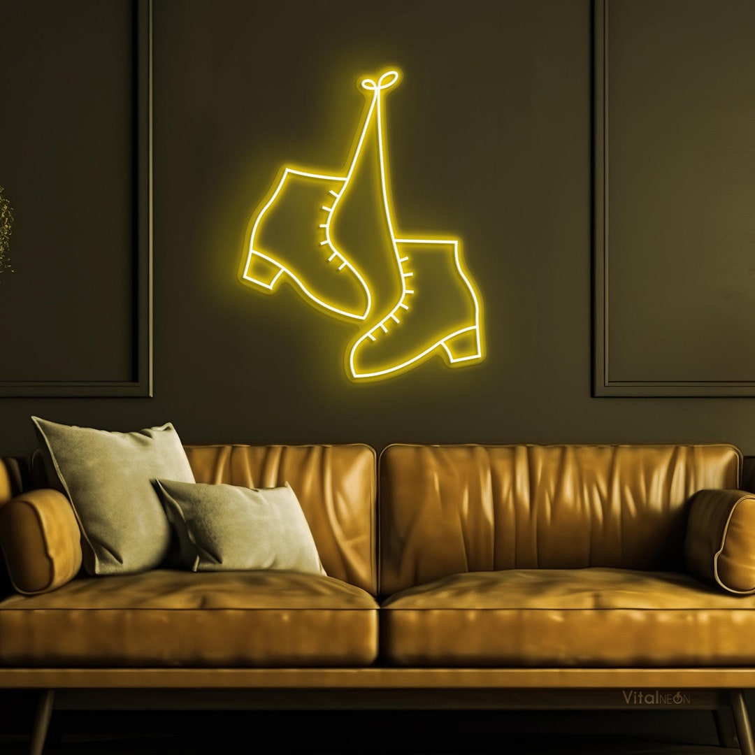 Shoes Neon Sign, Shoes LED Light, Ice Skates Wall Decor, Shoes Shop ...