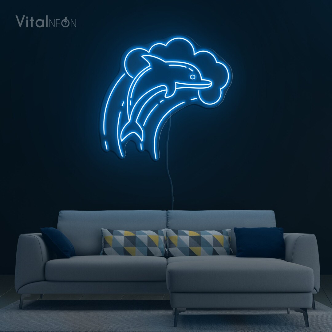 Dolphin LED Light, Dolphin Wall Art for Nursery, Dolphin Neon Sign ...