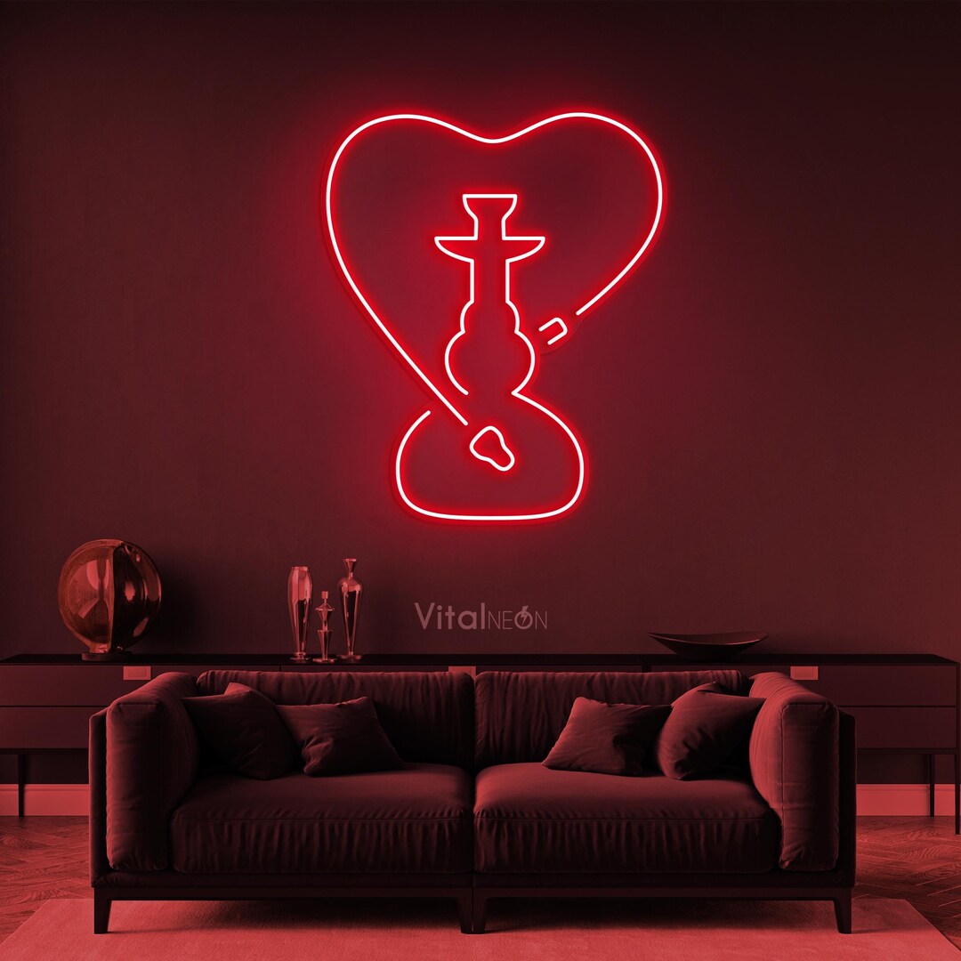 Hookah Neon Light, LED Hookah Sign for Bars & Lounges, Lounge Cafe ...
