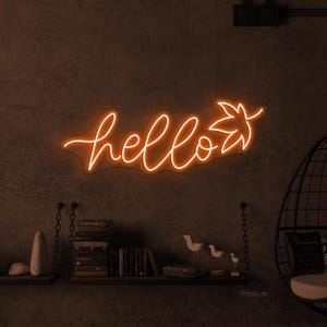Hello Neon Sign, Hello LED Light, Party Wall Decor, Hello Fall Wall Art ...