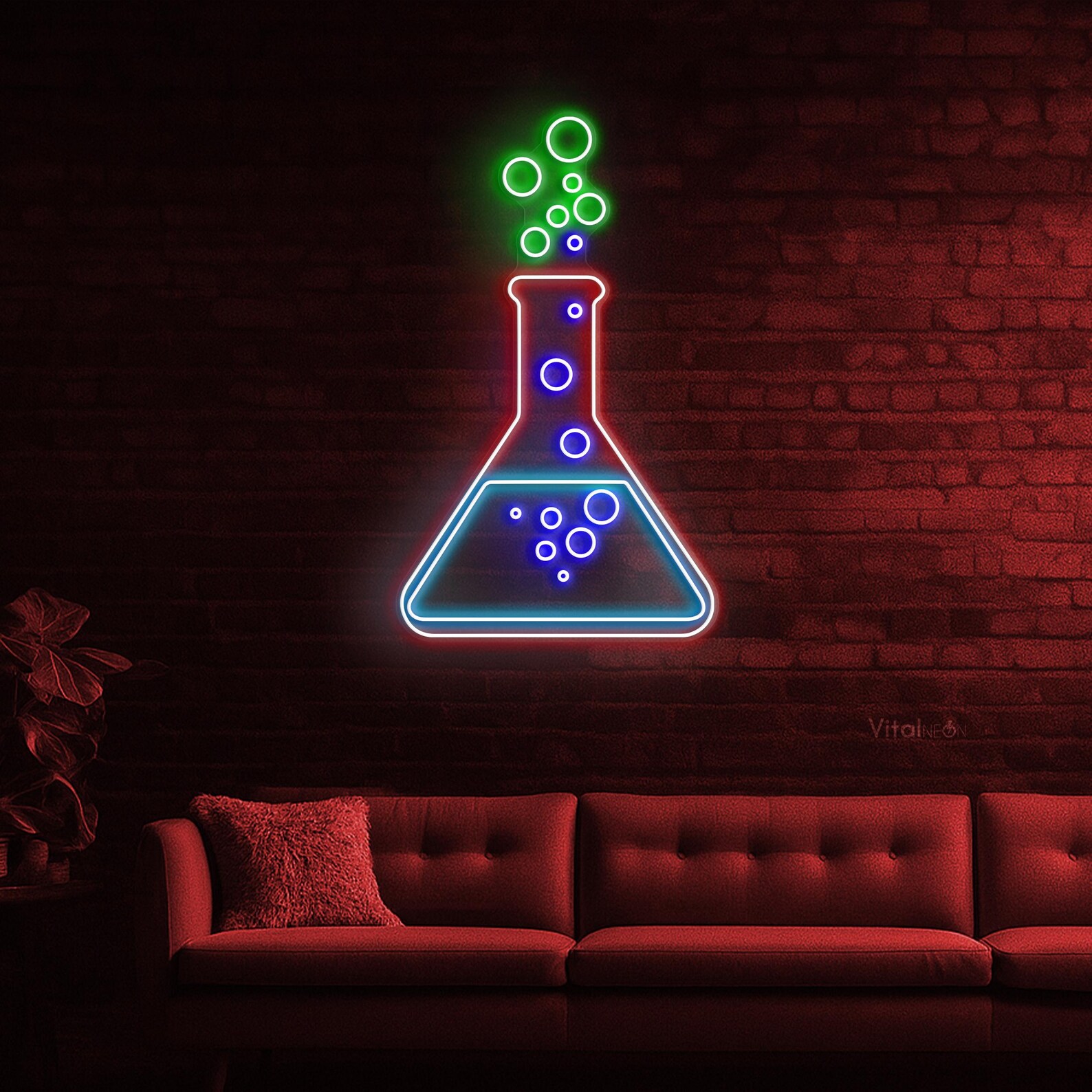 Flask Beaker LED Neon Sign, Chemistry Science Lab School College ...