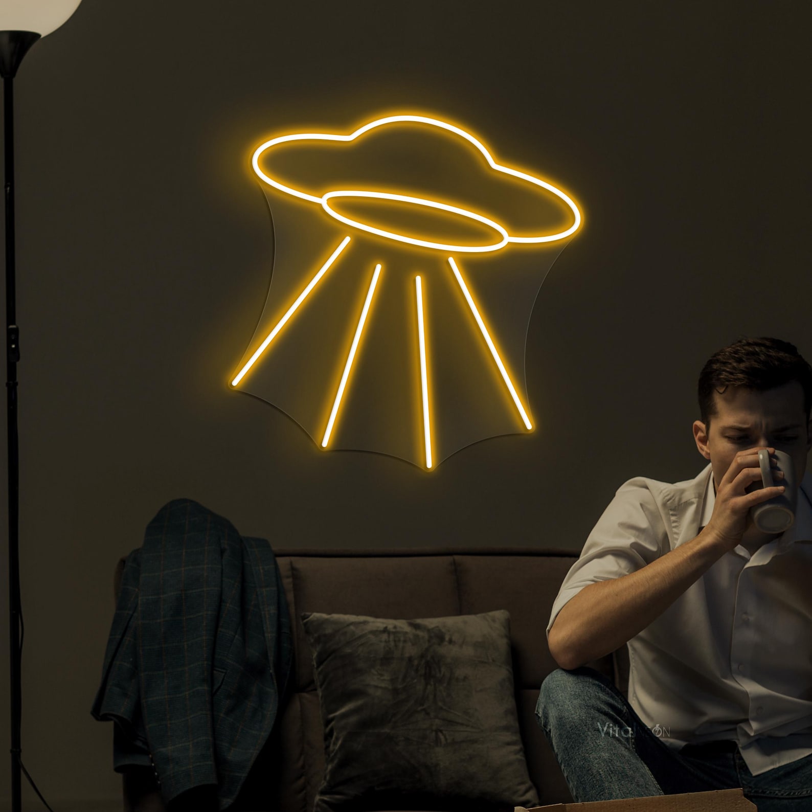 UFO Neon Sign, UFO LED Light, Alien Spaceship Wall Decor, Sci-fi Ship ...