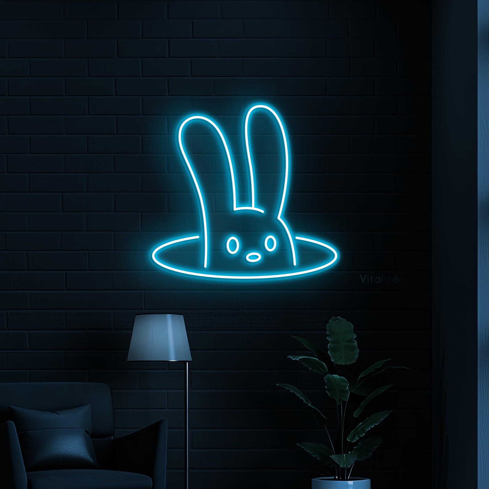 Rabbit Neon Sign, Bunny LED Wall Decor, Kids Room Light Gift - Etsy