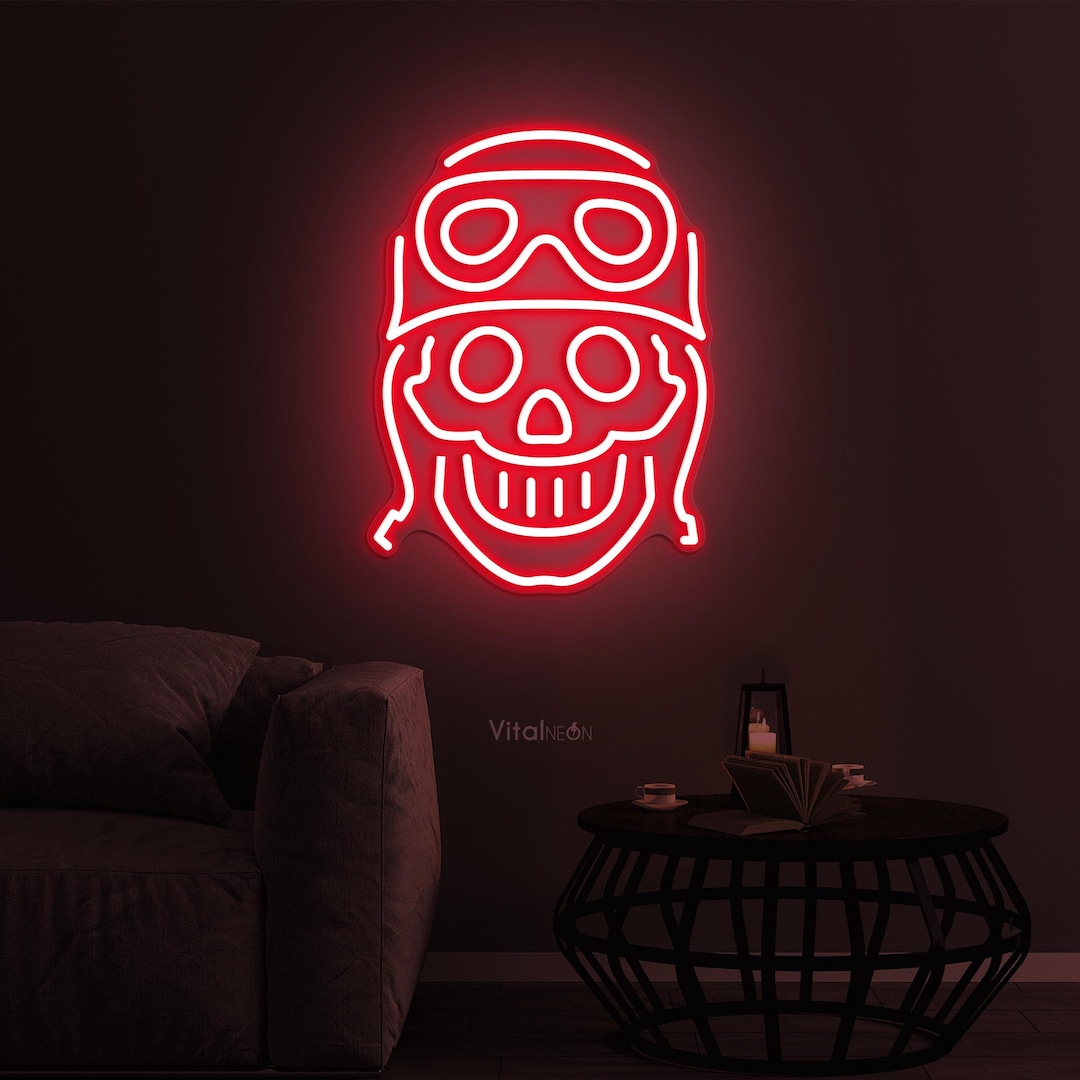 Skull Neon Sign, Skull Led Neon Light, Skeleton Head Wall Decor, Skull ...