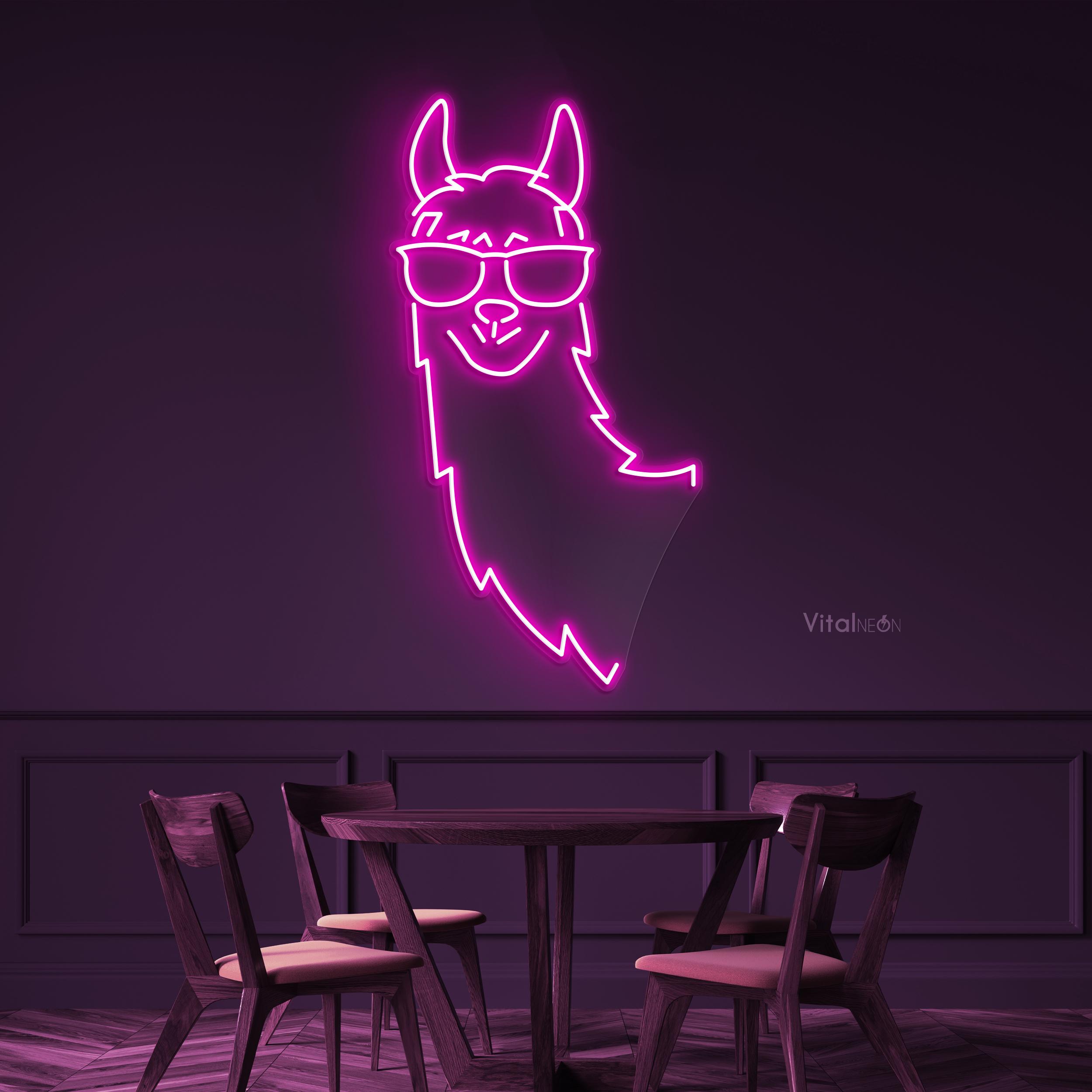 Llama With Sunglasses Neon Sign, LED Home Decor Art - Etsy