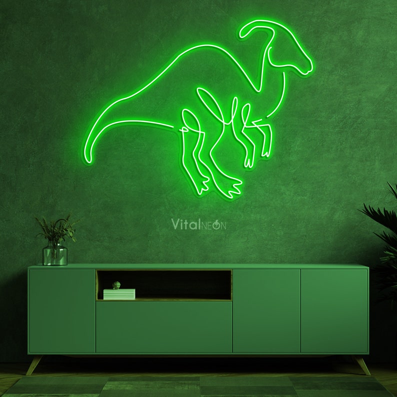 Parasaurolophus Led Neon Light, Dinosaur Neon Sign, LED Neon Sign, Kids ...