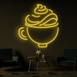 Coffee Cup Neon Sign, Cafe Bar Wall Art, Coffee Lover Gift - Etsy