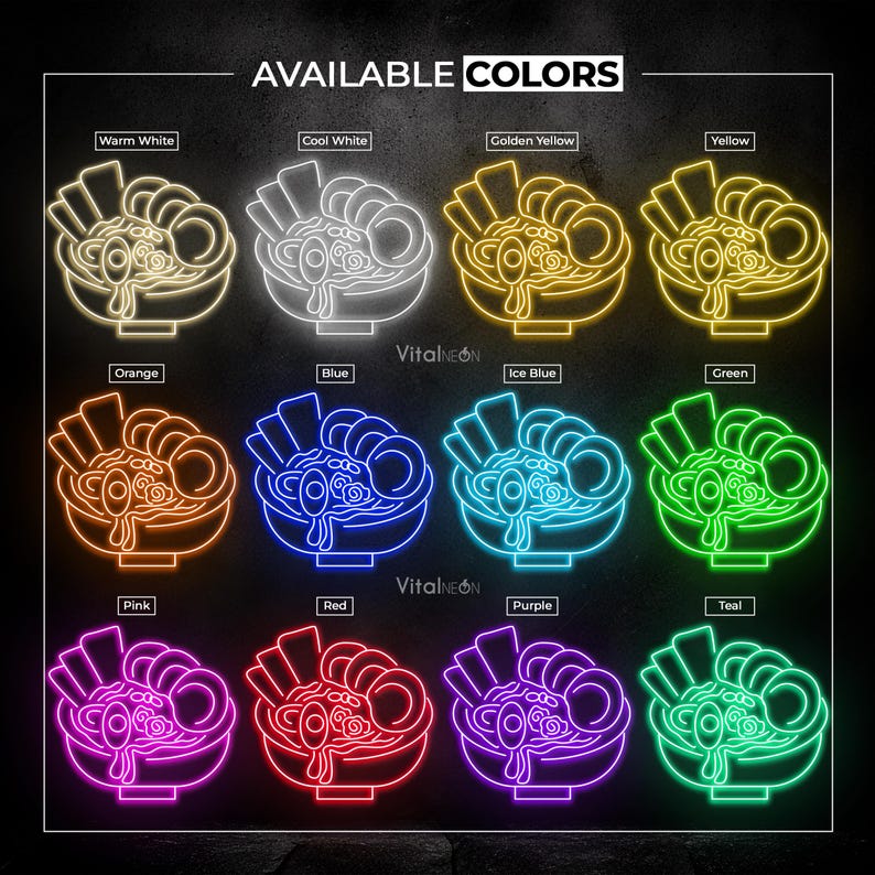 Ramen Bowl Neon Sign, Japanese Restaurant LED Wall Decor - Etsy UK