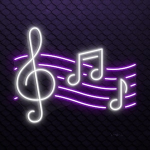 Treble Clef Neon Sign, Treble Clef LED Light, Musical Note Wall Decor ...