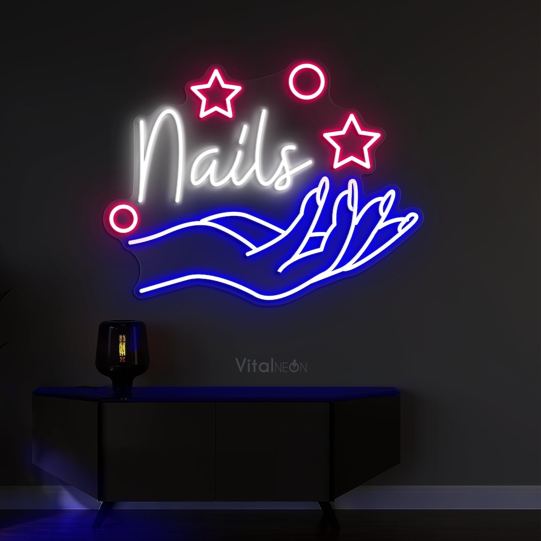 Nail Neon Sign, Nails Light Art, Nails Salon Neon Sign, Light for Wall ...