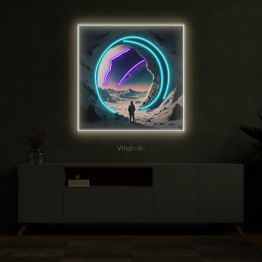 Astronaut Space Gate Neon Sign, Astronaut Led Pop Art, Game Room Decor ...