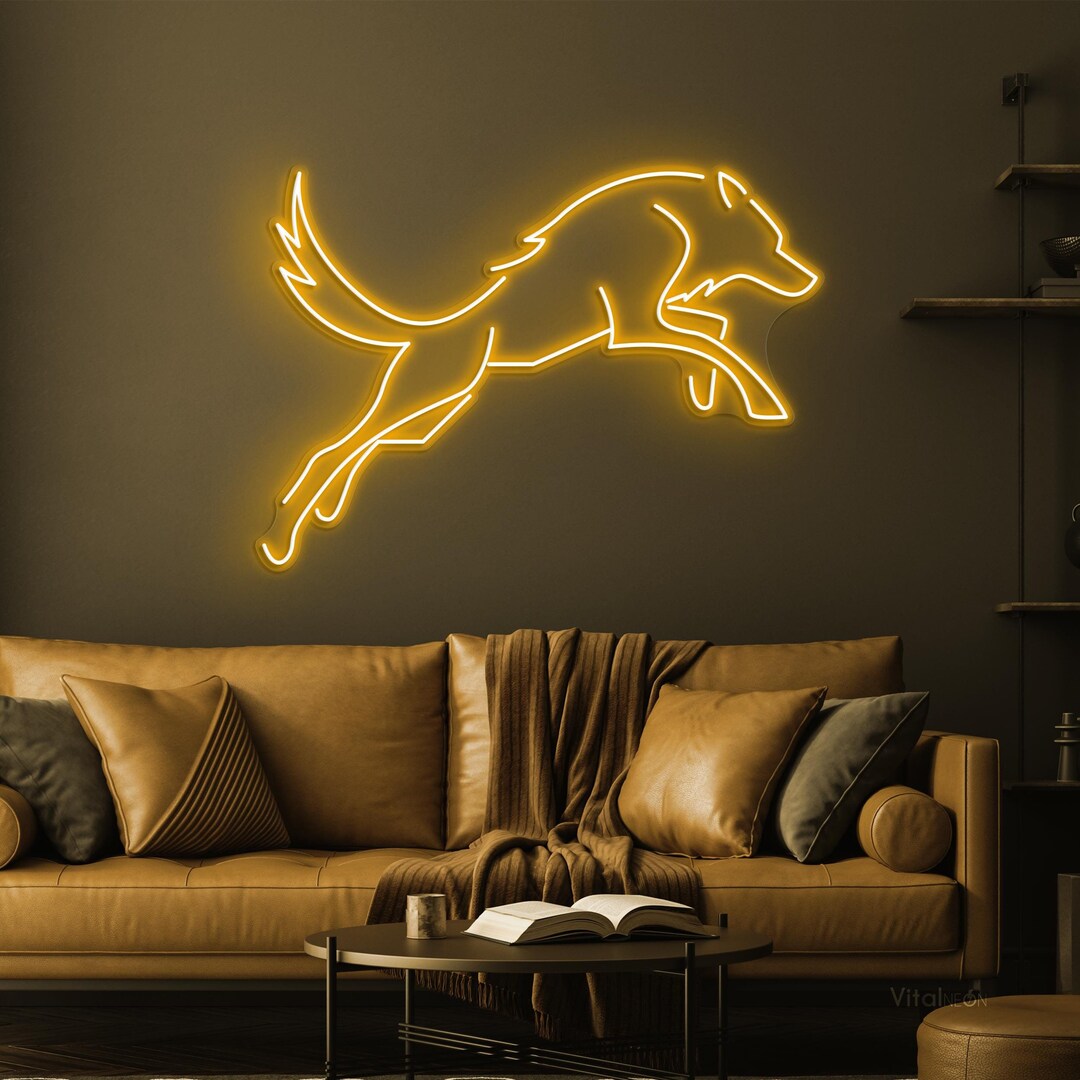 Wolf Neon Sign, Wolf LED Sign, Animal Wall Decor, Wolf Wall Art ...