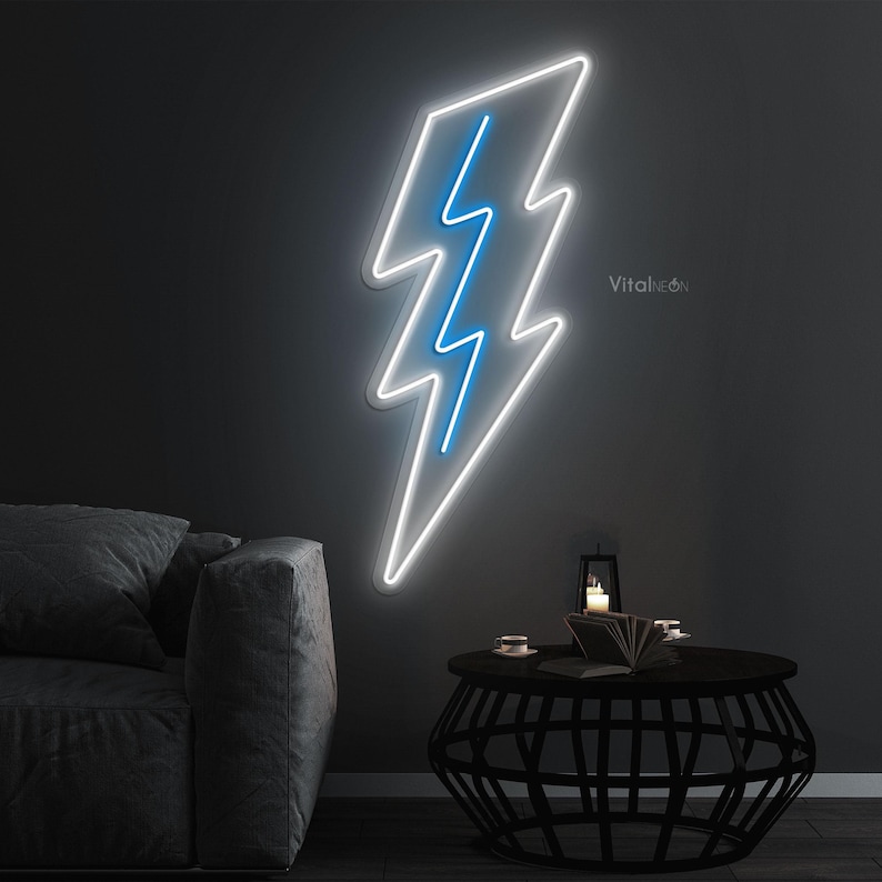 Thunder Bolt Neon Sign, Thunder LED Light, Thunder LED Neon Art ...