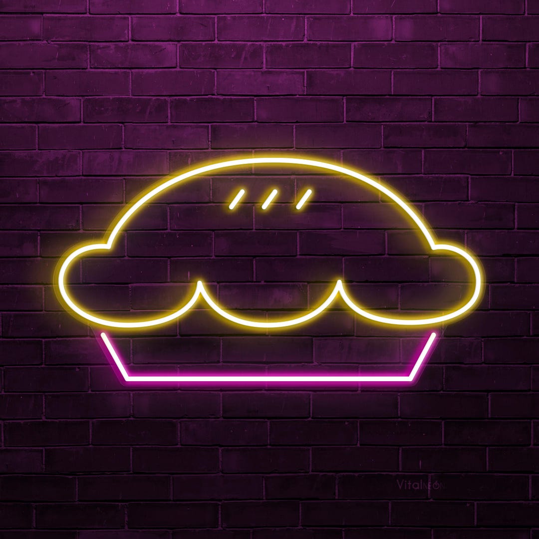 Pie Neon Sign LED Light Apple Sweet Treat Bakery Wall Decor Dessert ...