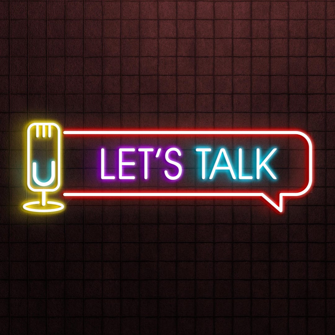 LET'S TALK Neon Sign, LET'S Talk Led Light, Talk Show Wall Art ...