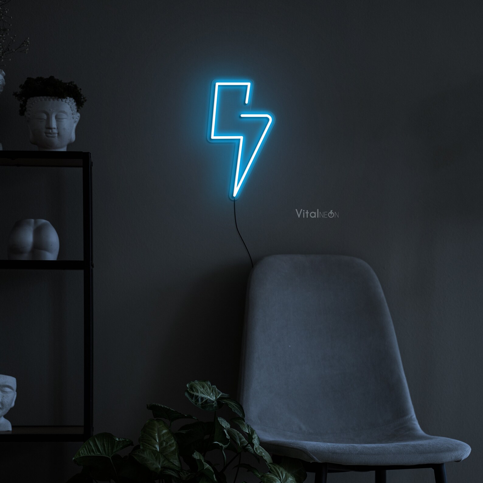 Lightning Bolt Neon Sign, USB Powered LED Wall Decor - Etsy