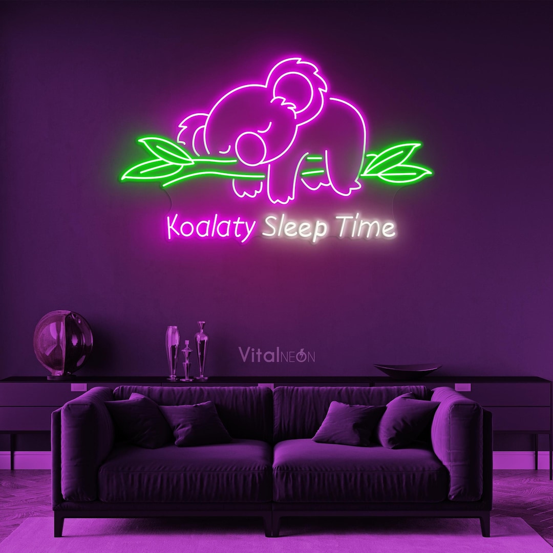 Koala Sleep Time Neon Sign, Sleepy Koala LED Light, Sleepy Koala LED ...