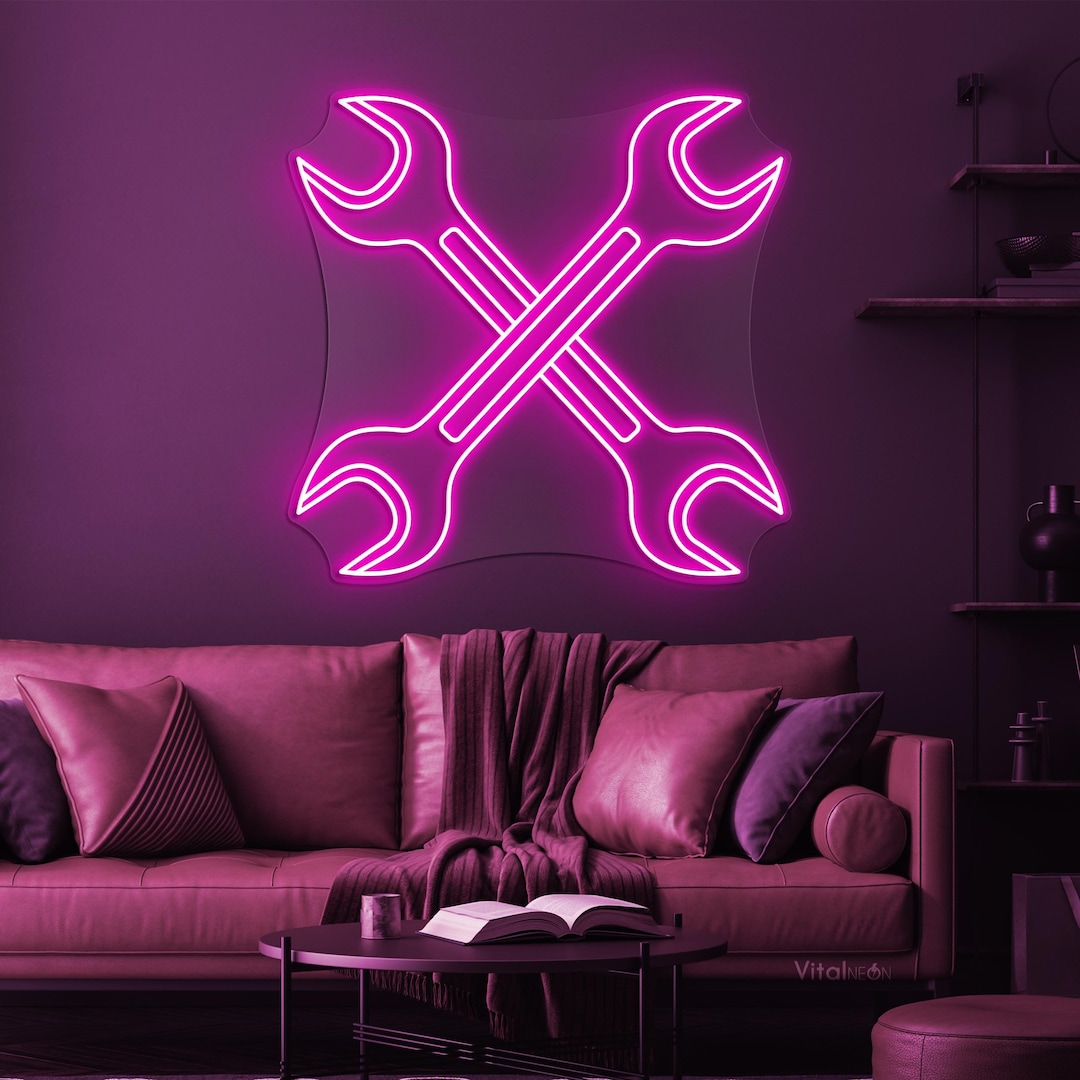 Wrenches Neon Sign, Garage Led Wall Art, Mechanic Shop Decor - Etsy