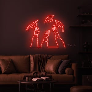 Graduation Caps LED Neon Sign, Convocation Gift, Prom Decor - Etsy