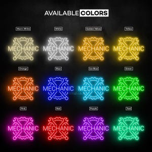 Mechanic Neon Sign, Mechanic LED Light, Garage Wall Decor, Work Shop ...