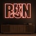 Run Neon Sign, Run LED Light, Run Logo Wall Decor, Gym Wall Art, Runner ...
