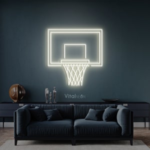 Basketball Hoop Neon Light, Basketball Hoop Room Decor, Room & Game ...