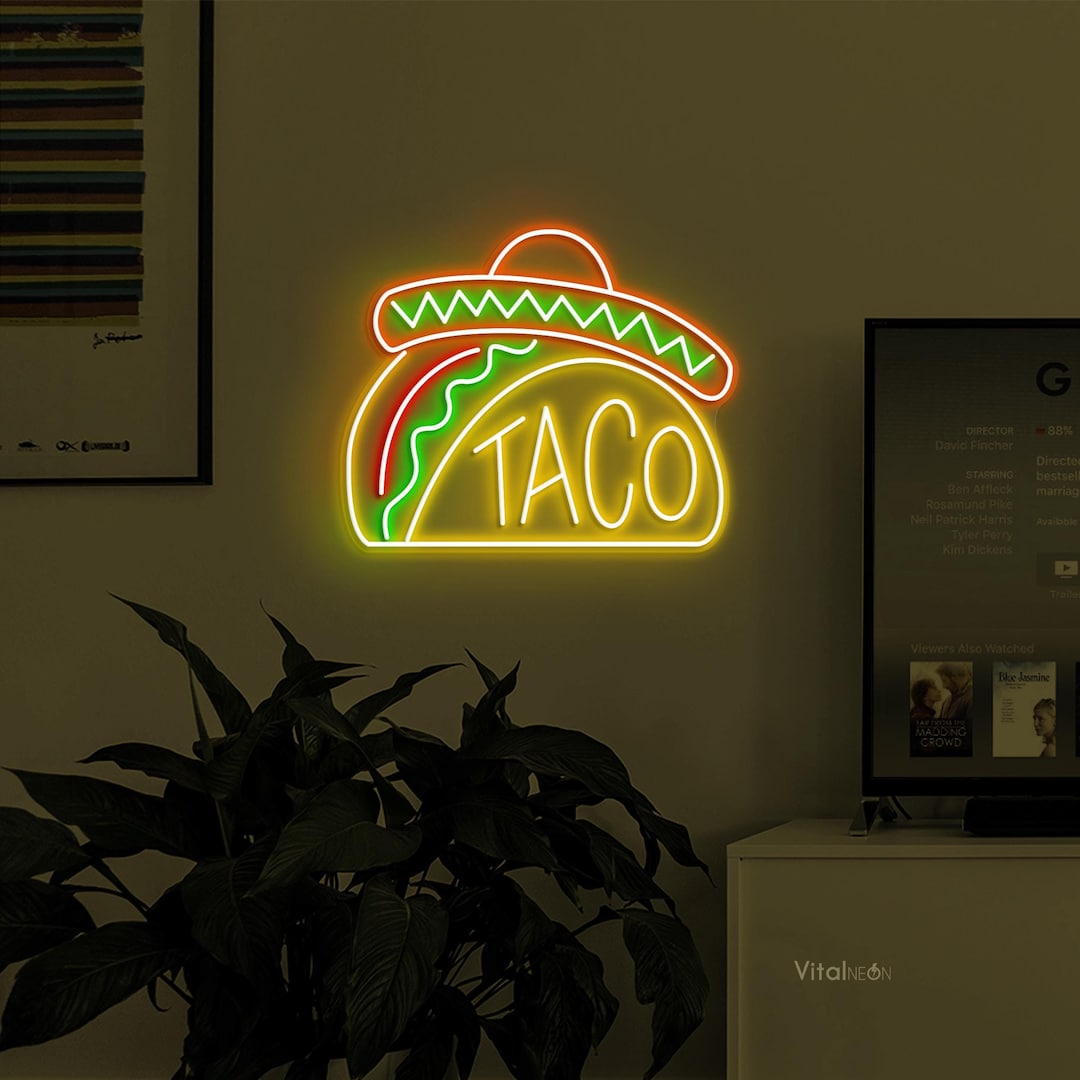 Taco Neon Sign, Taco LED Light, Street Food Wall Decor, Fast Food Light ...