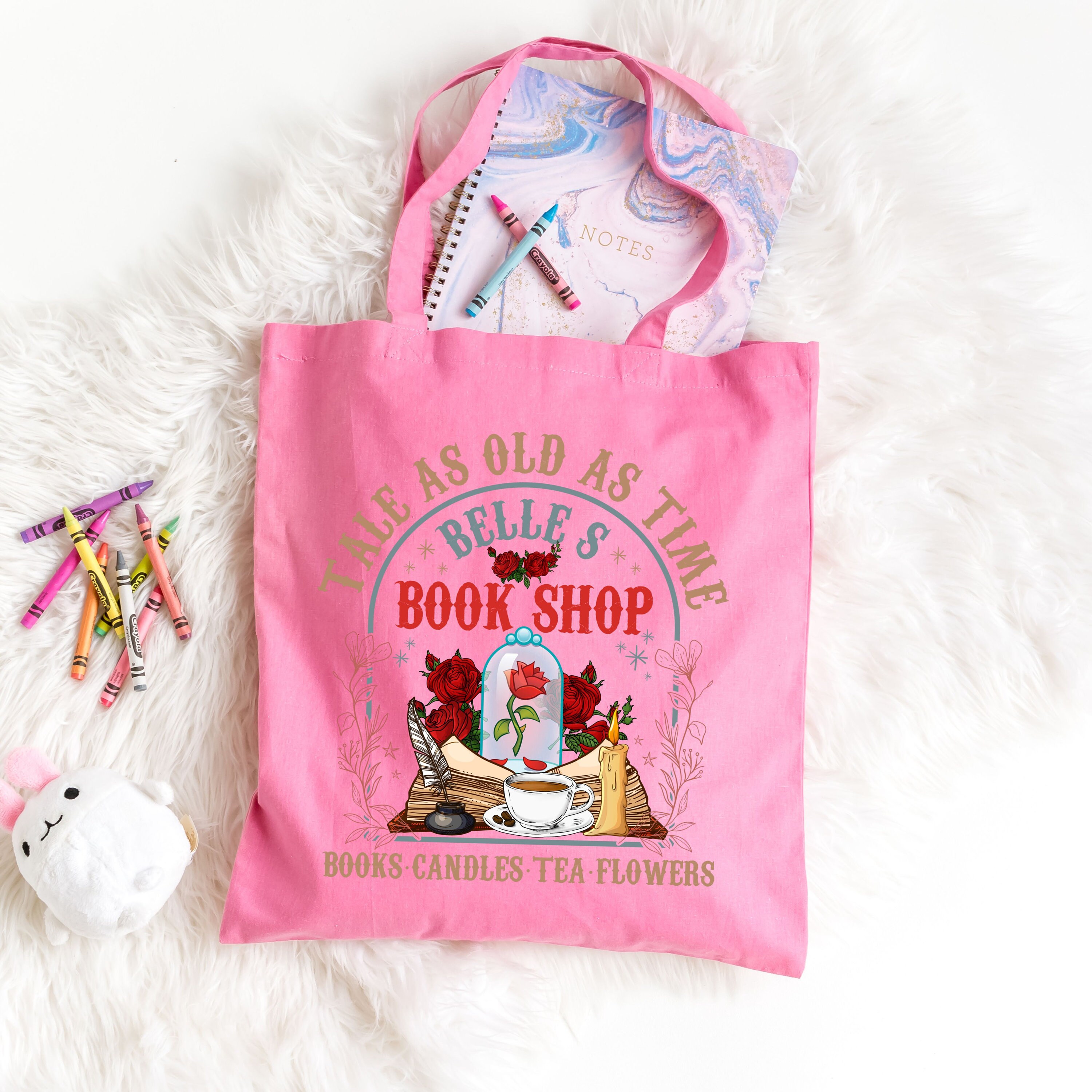 Tale as Old Time Belle's Book Shop Tote Bag, Vintage Tale as Old as ...