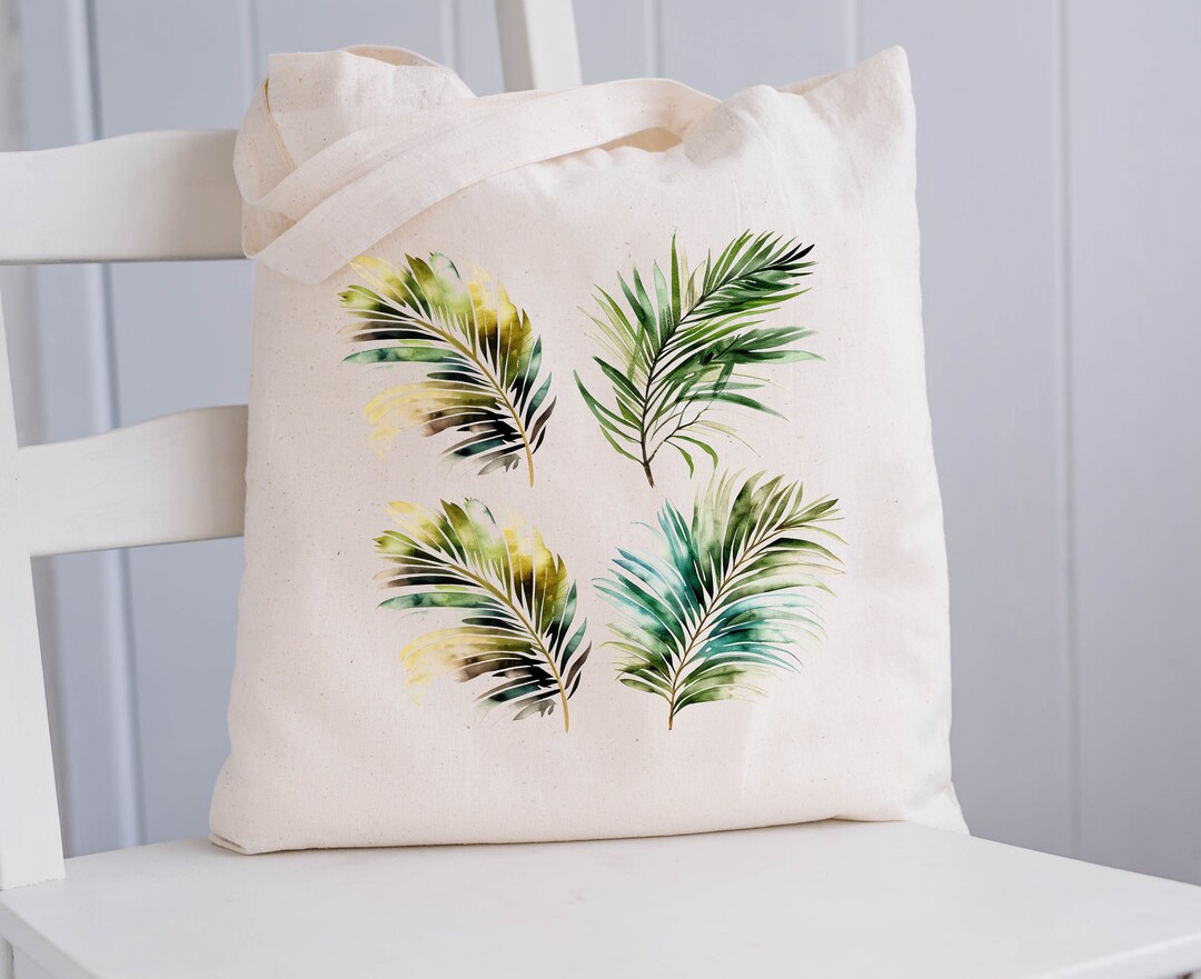 Botanical Plants Canvas Tote Bag, Plant Bag, Botanical Print, Shopper ...