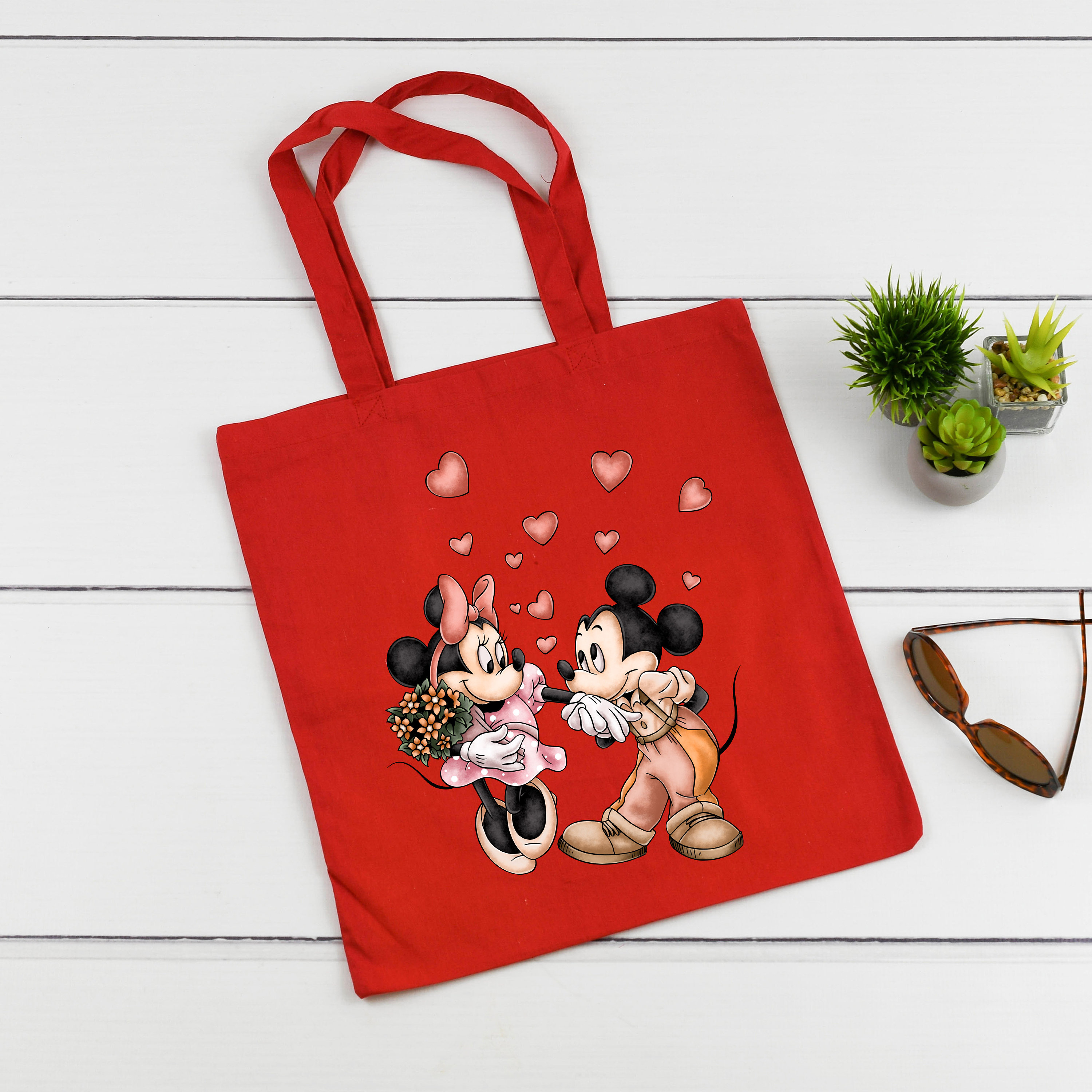 Mickey and Minnie Mouse Tote Bag, Mickey Love Bag, Birthday Gift for ...