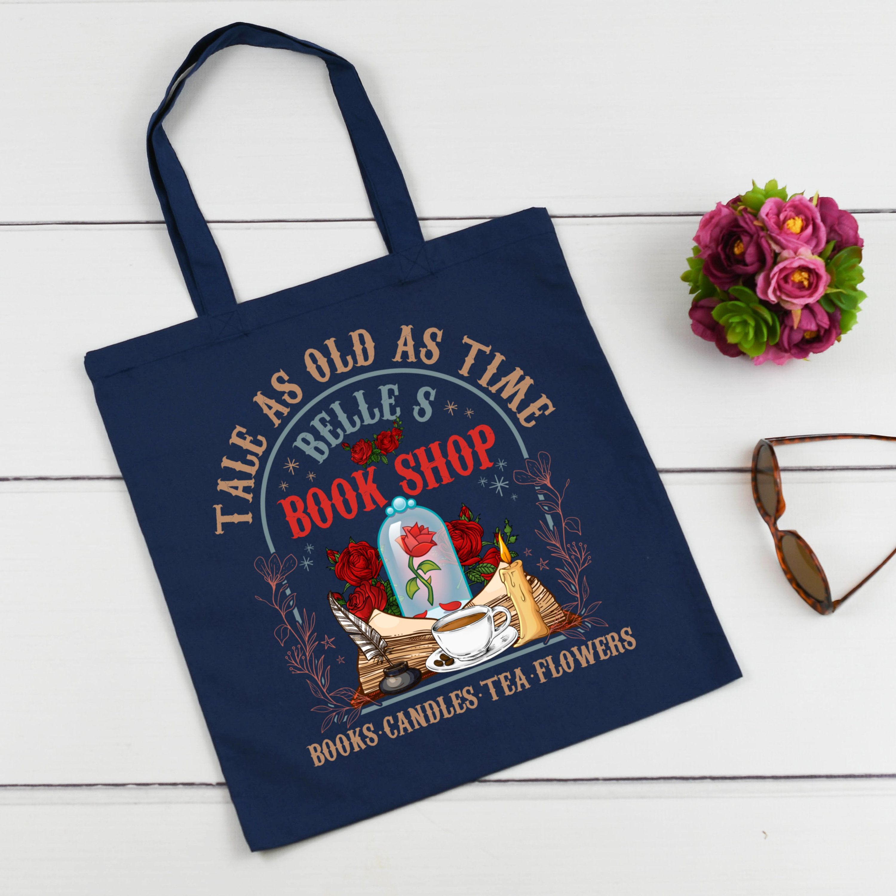 Tale as Old Time Belle's Book Shop Tote Bag, Vintage Tale as Old as ...