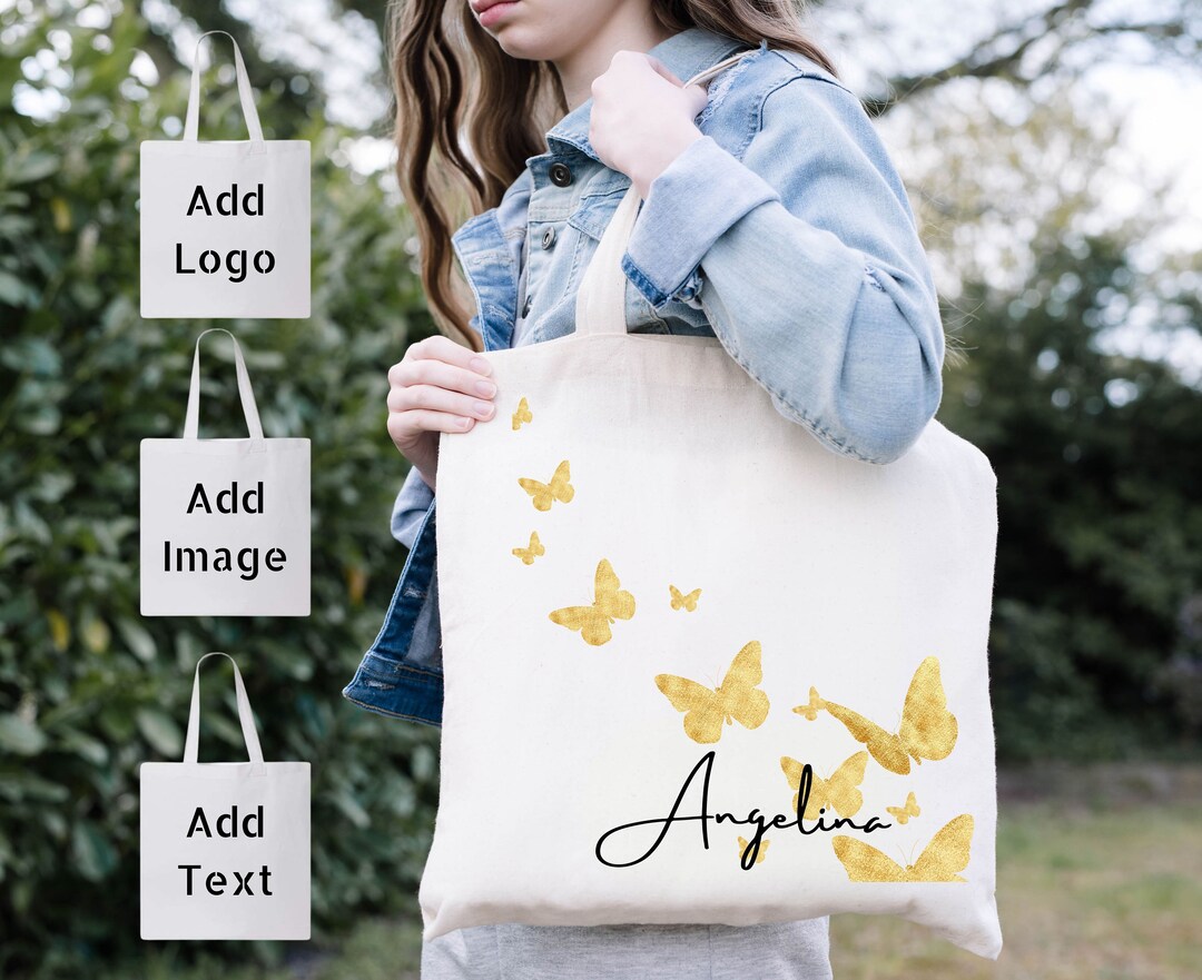 Personalised Tote Bag, Add Custom Text or Company Logo of Canvas Bag ...