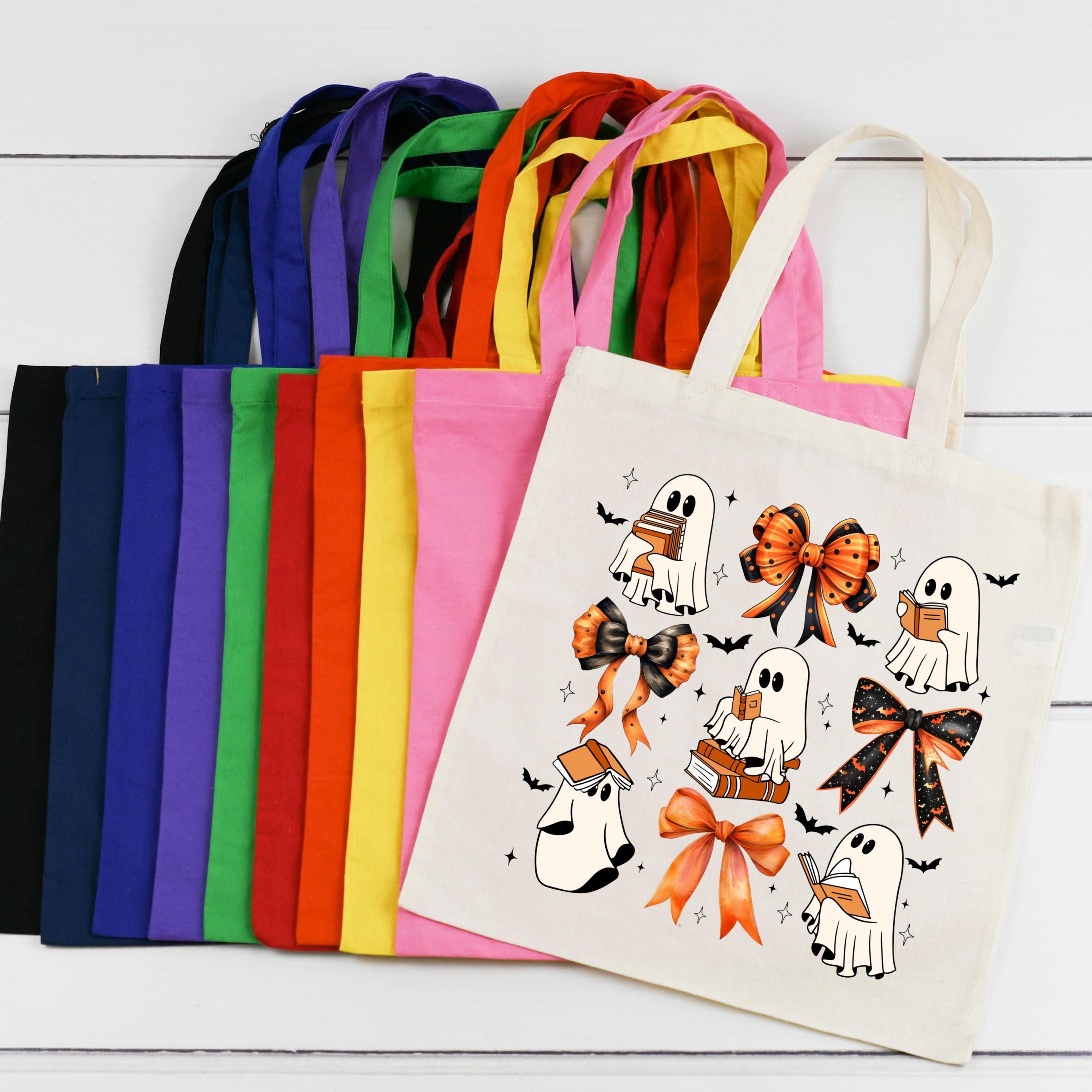 Halloween Book Lover Gift, Halloween Teacher Tote Bag, Book Reading ...